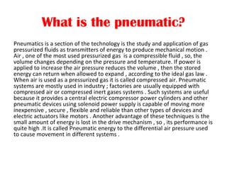 Pneumatics | PPT | Physics | Science