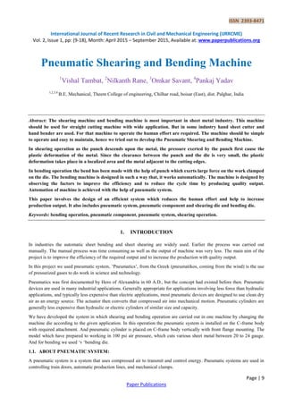 Pneumatic Shearing and Bending Machine | PDF