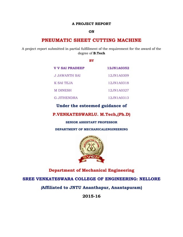 Pneumatic sheet cutting machine | PDF | Civil Engineering Industry ...