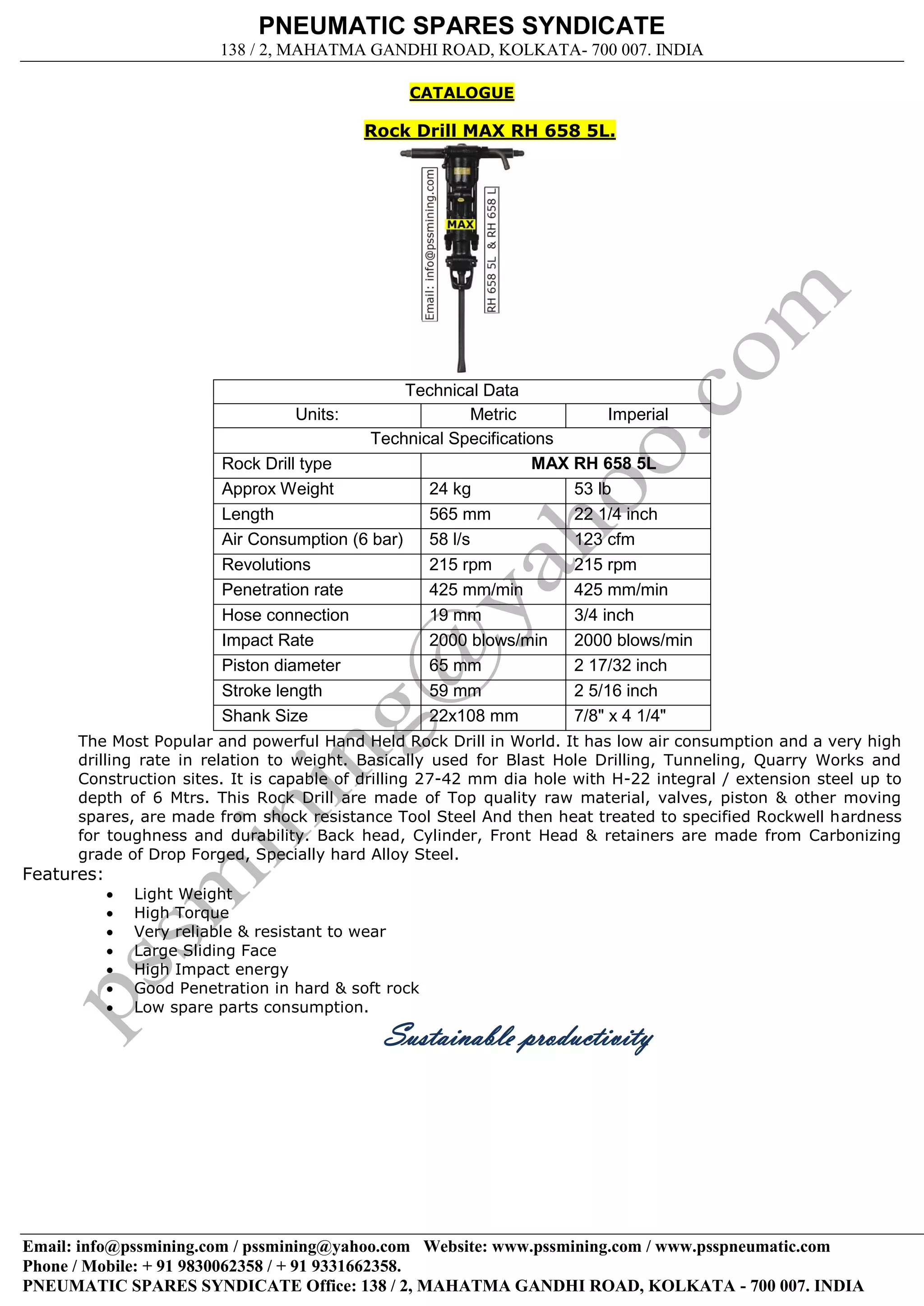 Pneumatic Spares Syndicate, Kolkata, Mining Equipments & Spares | PDF