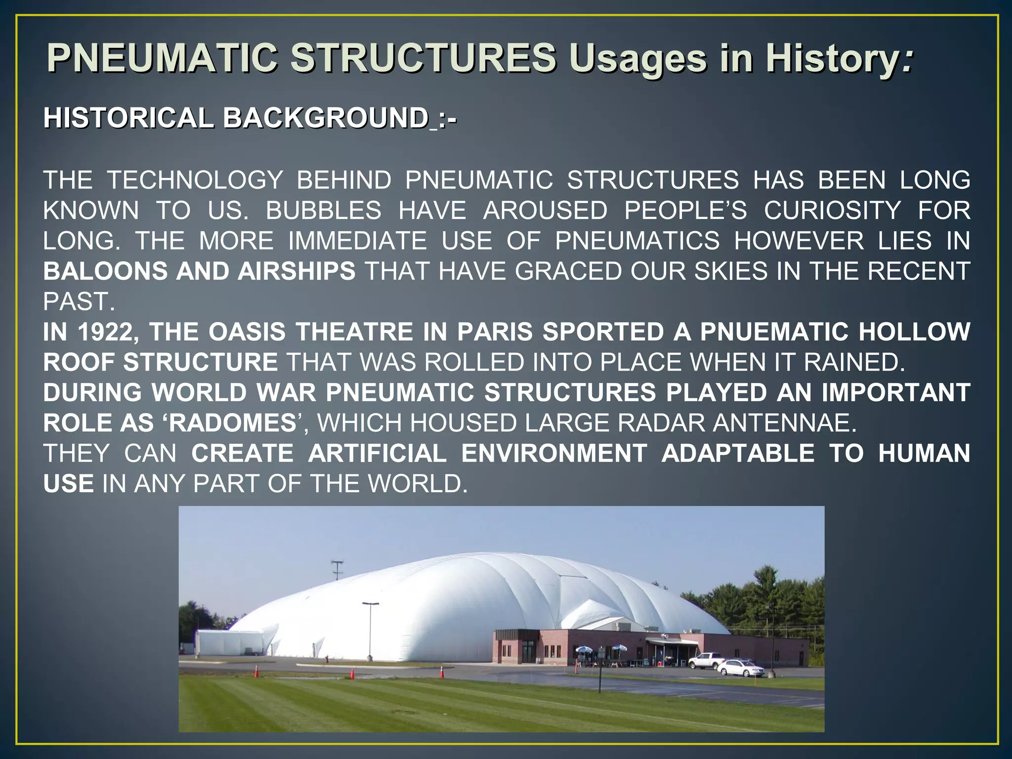 Pneumatic structure - form active structure system | PPT