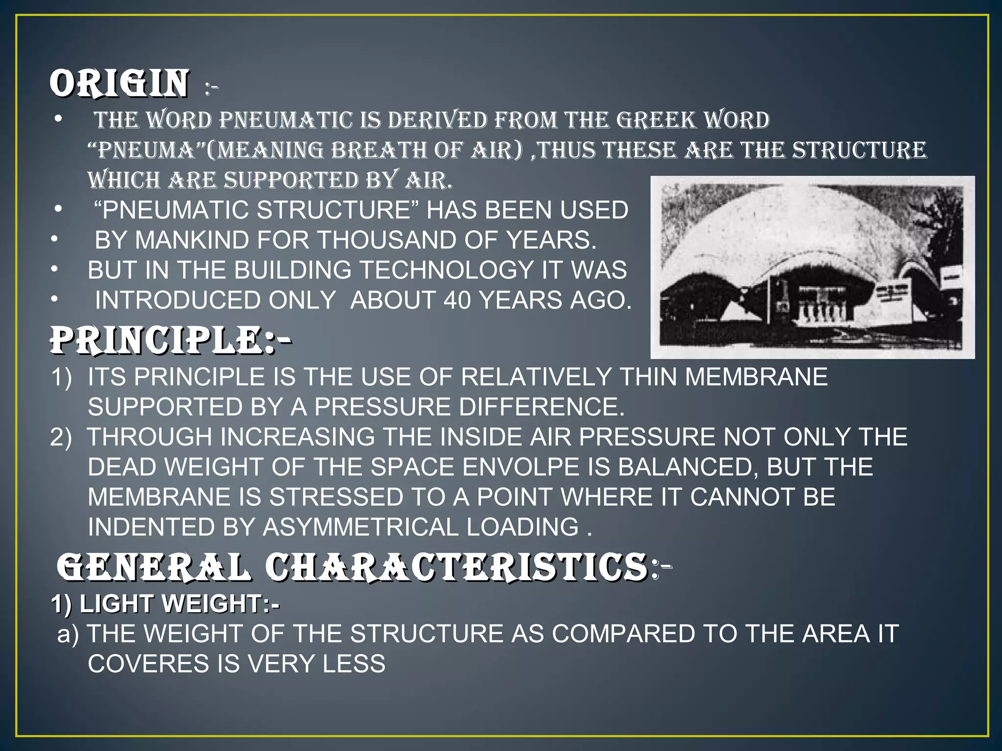 Pneumatic structure - form active structure system | PPT | Physics ...