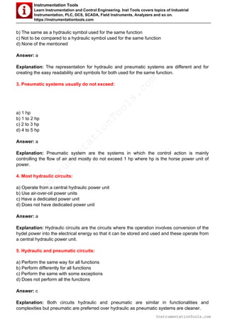 Pneumatic system MCQ | PDF