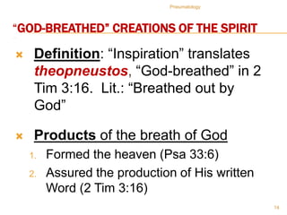 Pneumatology lecture slides | PPTX