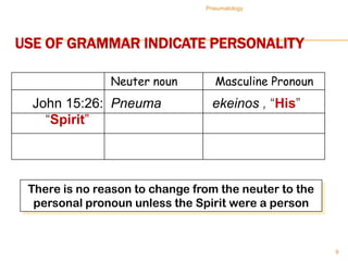 Pneumatology lecture slides | PPTX