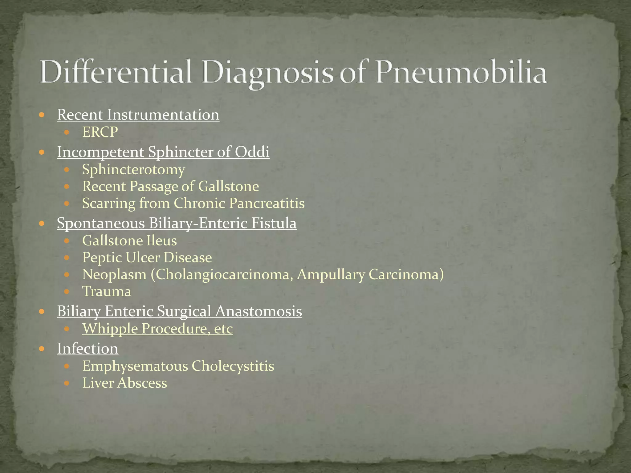 Pneumobilia Power Point | PPTX