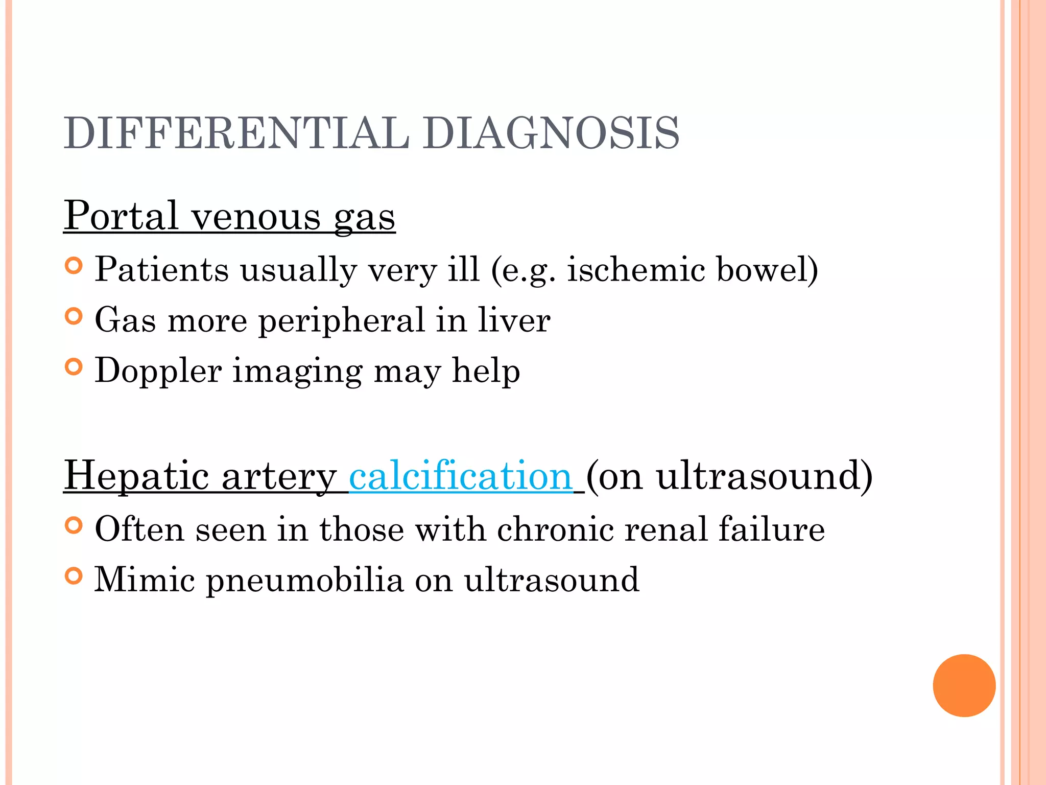 Pneumobilia vs portal vein gas | PPT