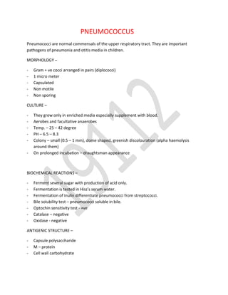 Pneumococci | PDF