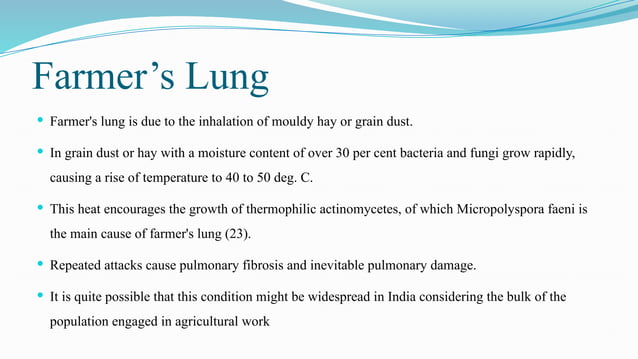 PNEUMOCONIOSIS bagassosis, farmer lung.pptx | Lung and Respiratory ...