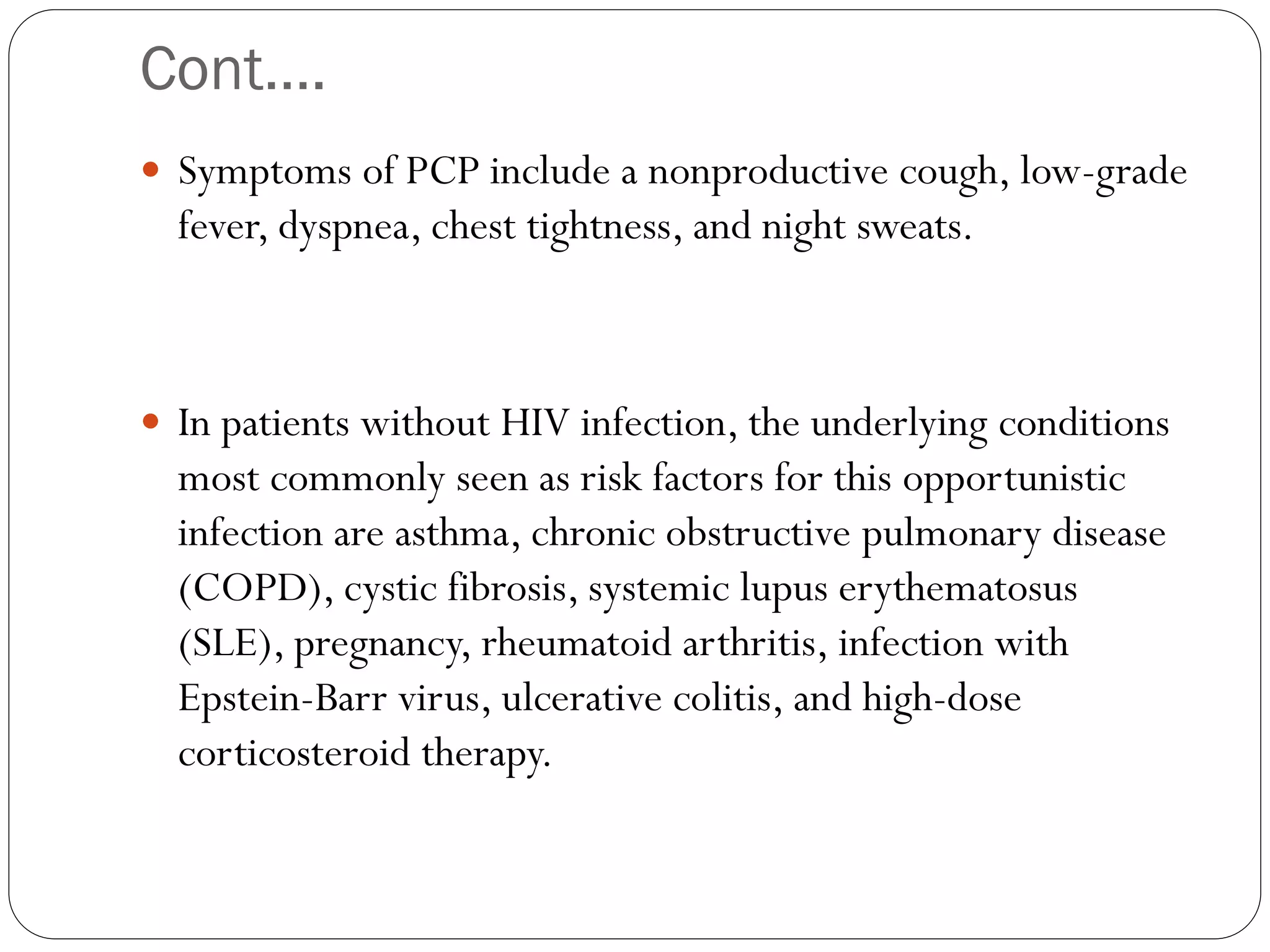 Pneumocystis jirovecii infection | PDF