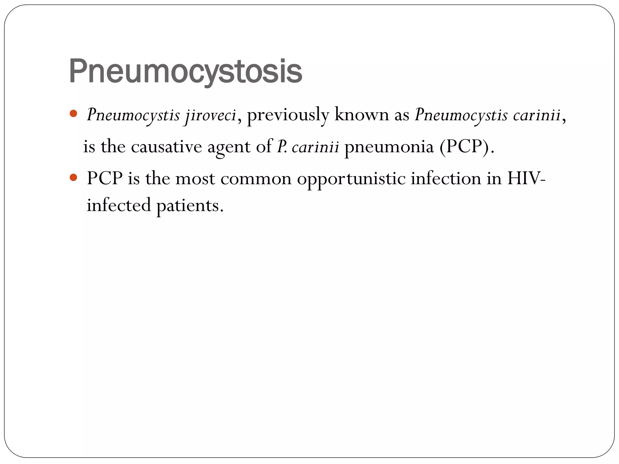 Pneumocystis jirovecii infection | PDF