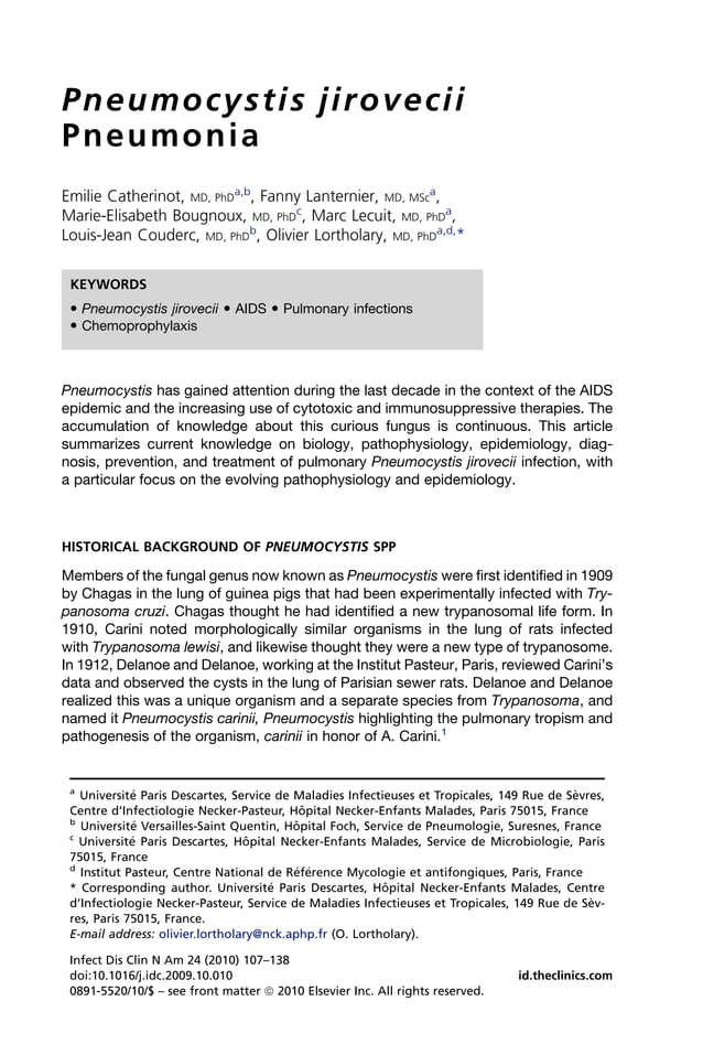 Pneumocystis jirovecii pneumonia | PDF