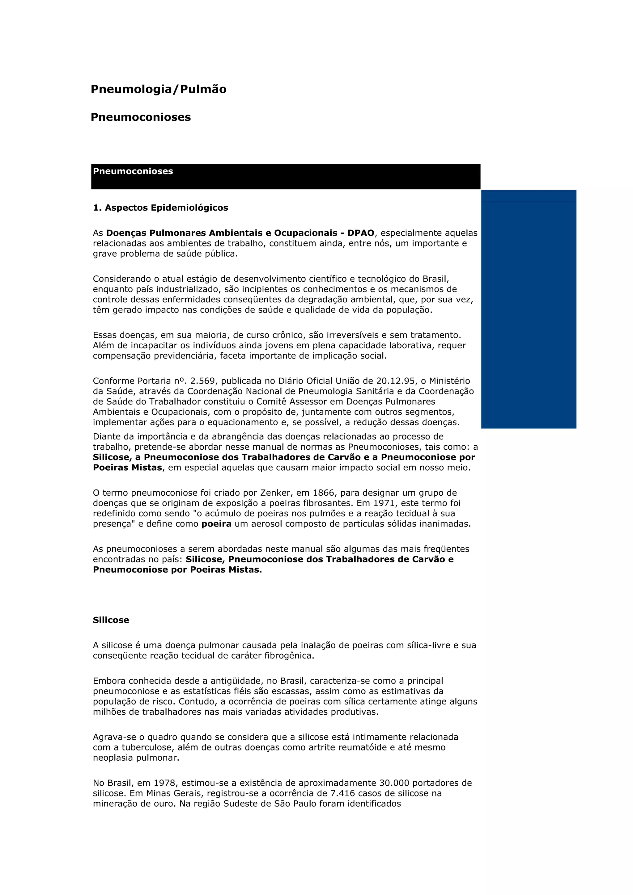Pneumologia pneumoconioses | PDF