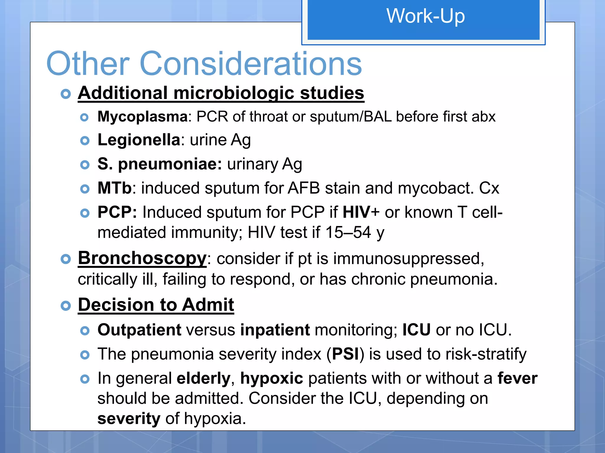 Diagnosis & Mangement of Community-Acquired Pneumonia, Hospital ...
