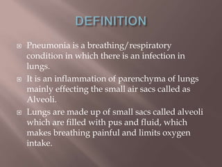 Pneumonia | PPTX | Lung and Respiratory Health | Diseases and Conditions