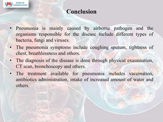 Pneumonia . | PPTX | Lung and Respiratory Health | Diseases and Conditions