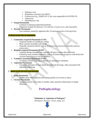 A simplified pdf of Pneumonia with all important topics | PDF