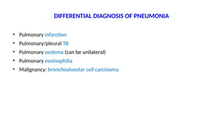 Pneumonia a lung infection causing cough, fever, and dyspnea. | PPTX