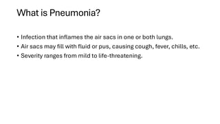 pneumonia, causes, symptoms and prevention | PDF