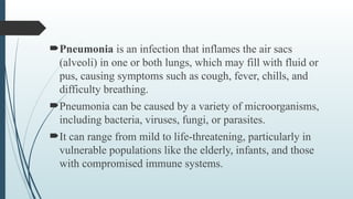 Pneumonia. (Pathology ) pptx | PPTX