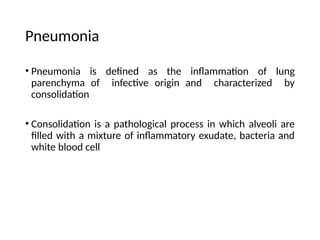 A presentation on the clinical symptoms Pneumonia.pptx