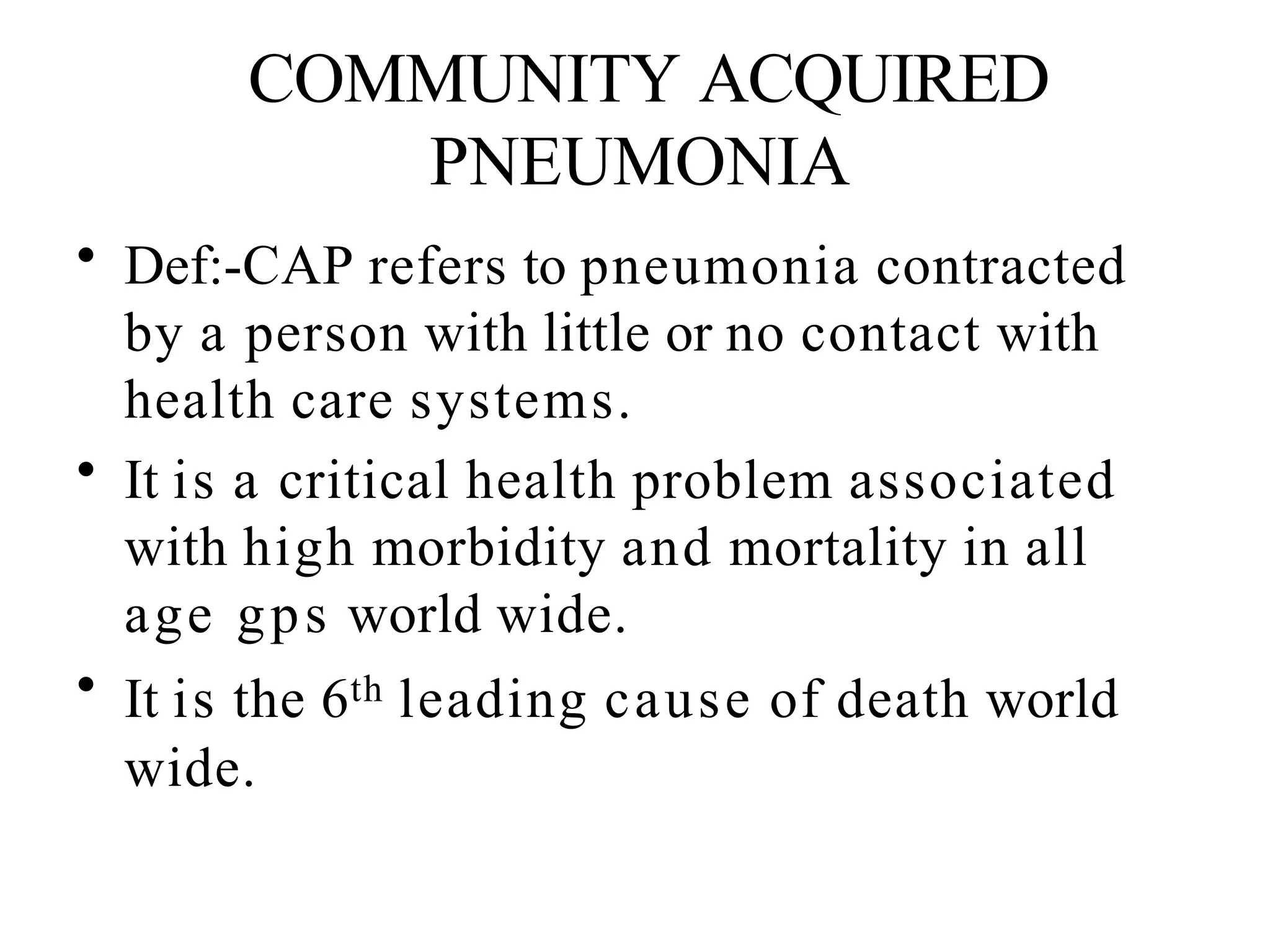 PNEUMONIA.pptx.pptx community acquired hospital acquired etiology | PPTX