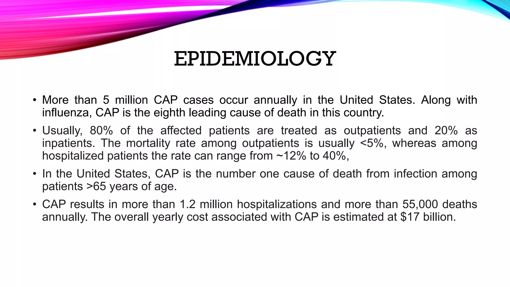 Pneumonia - Community Acquired Pneumonia (CAP) | PDF