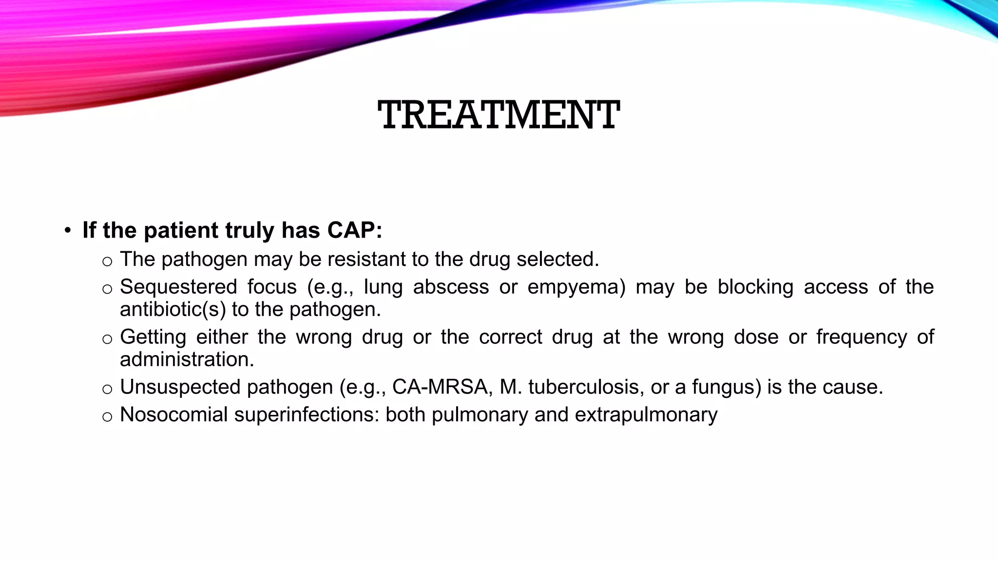 Pneumonia - Community Acquired Pneumonia (CAP) | PDF