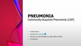 Pneumonia - Community Acquired Pneumonia (CAP) | PPT