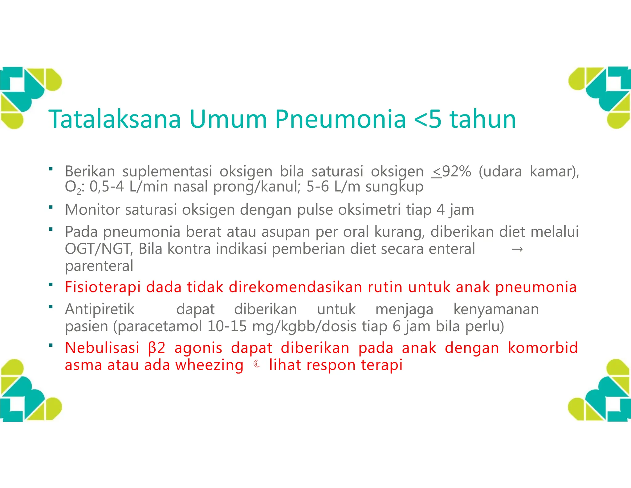 Deteksi Dini dan Tatalaksana Pneumonia pada Anak (Usia 0 – 5 tahun dan ...