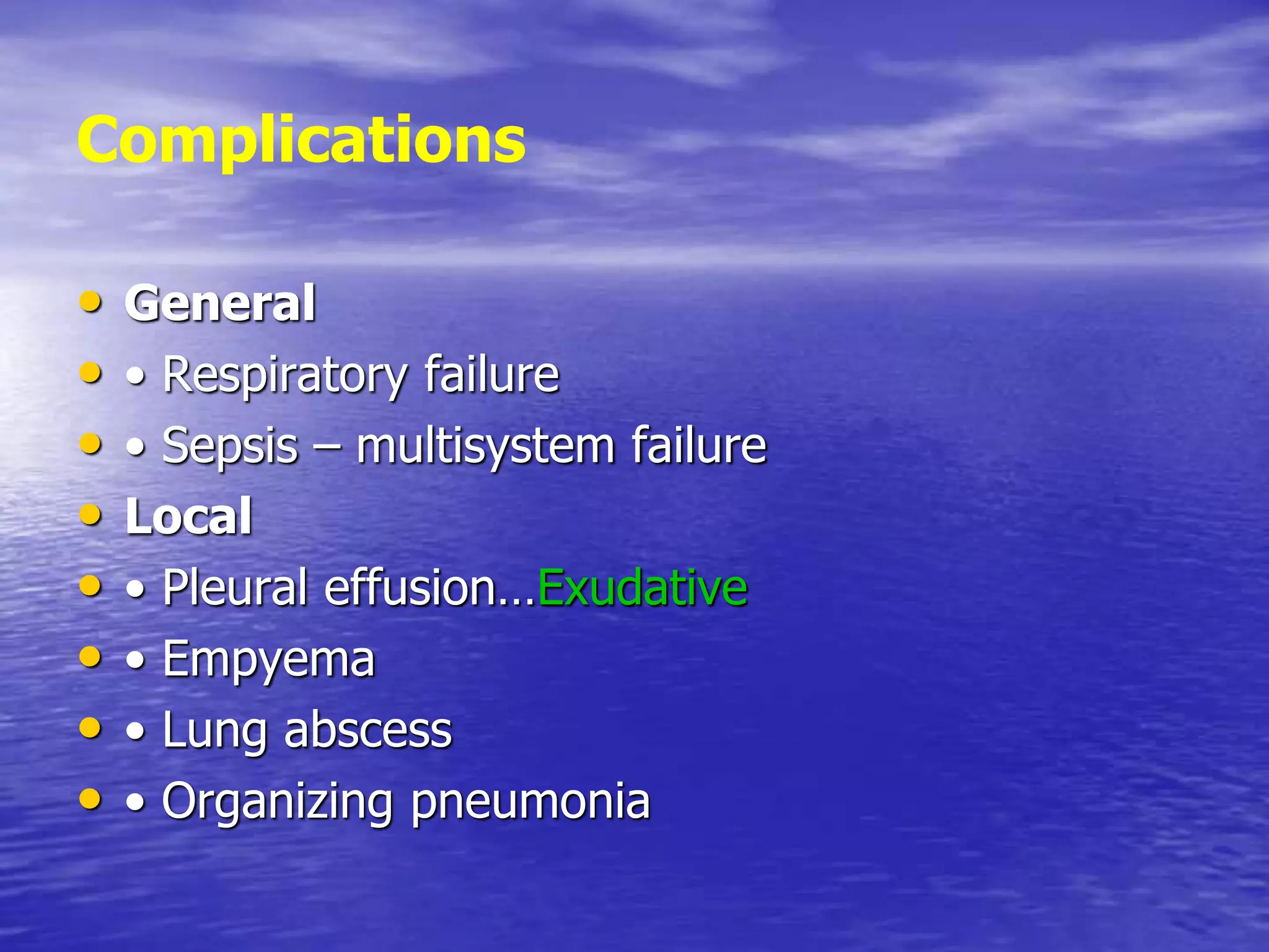 Pneumonia & ITS Complications | PPT