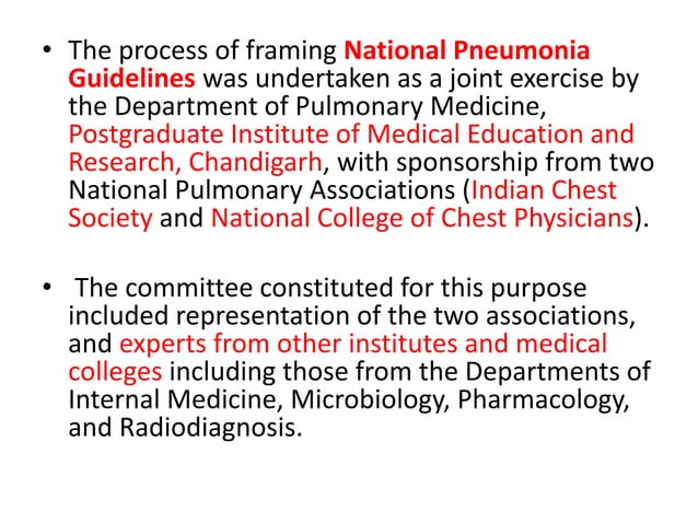 Pneumonia management guidelines | PPTX | Lung and Respiratory Health ...