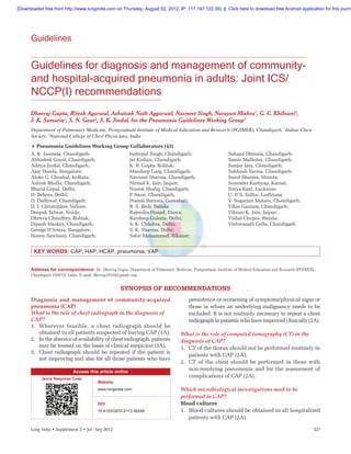 Pneumonia Treatment Guidelines