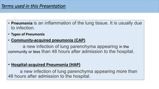 Pneumonia in adults ,diagnosis and management | PPTX