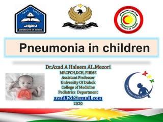 Pneumonia In Children Ppt