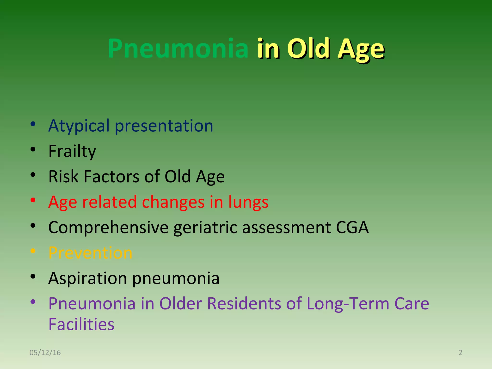 Pneumonia in elderlyfinal | PPT