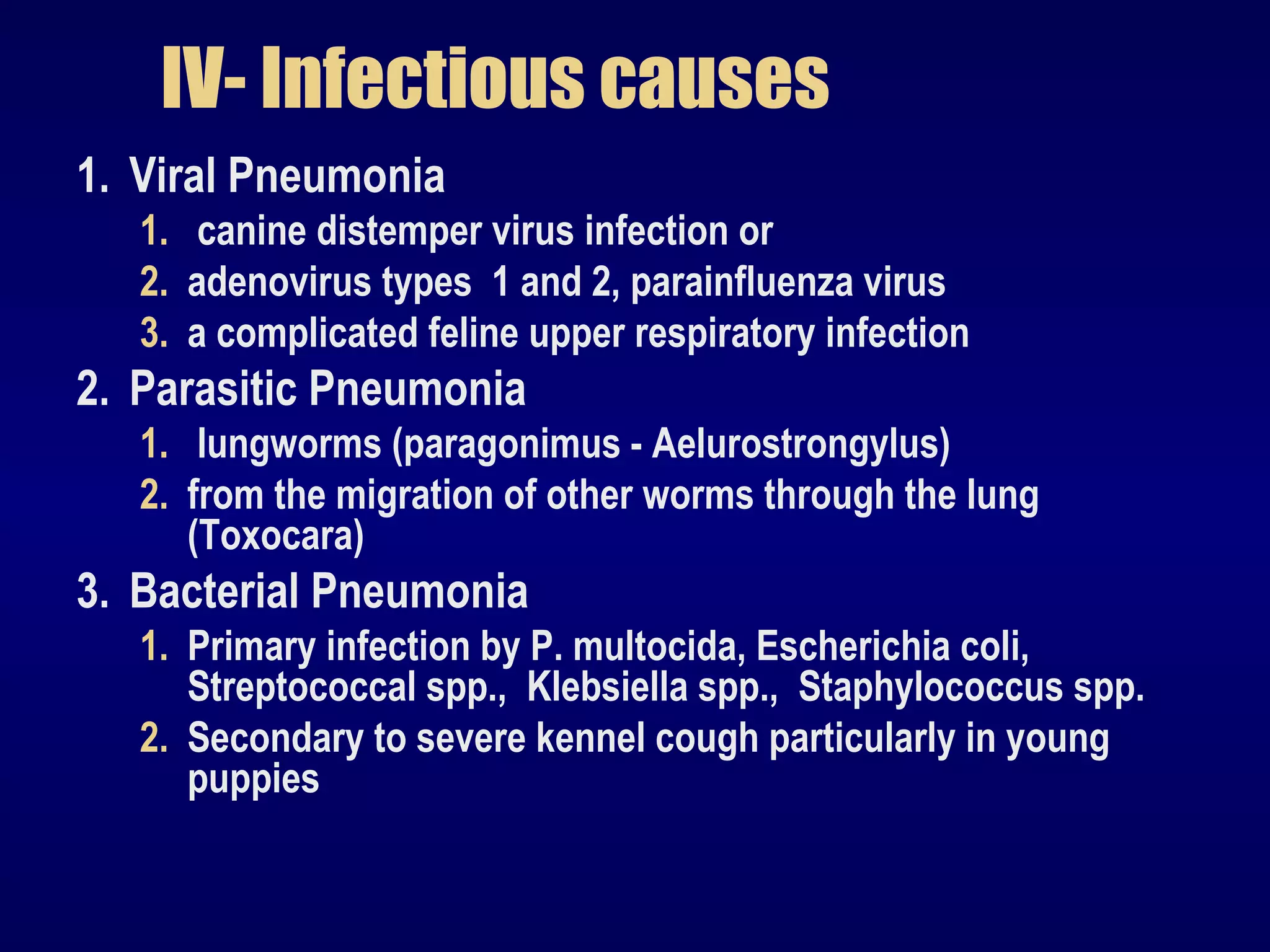 Pneumonia in pet animals | PPT