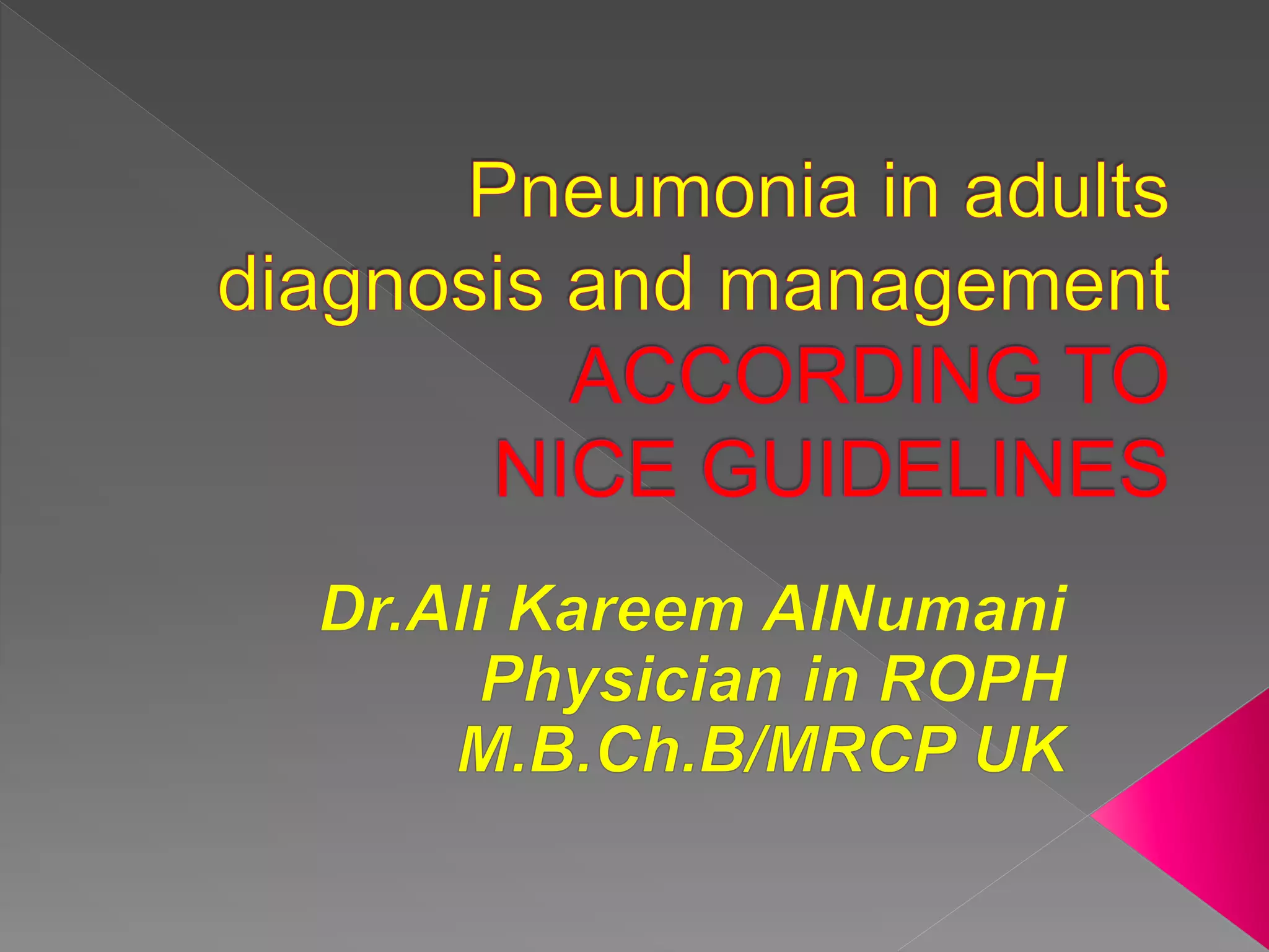 Pneumonia nice gl | PPTX