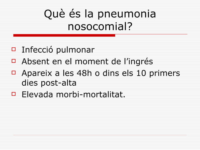 Pneumonia nosocomial | PPT