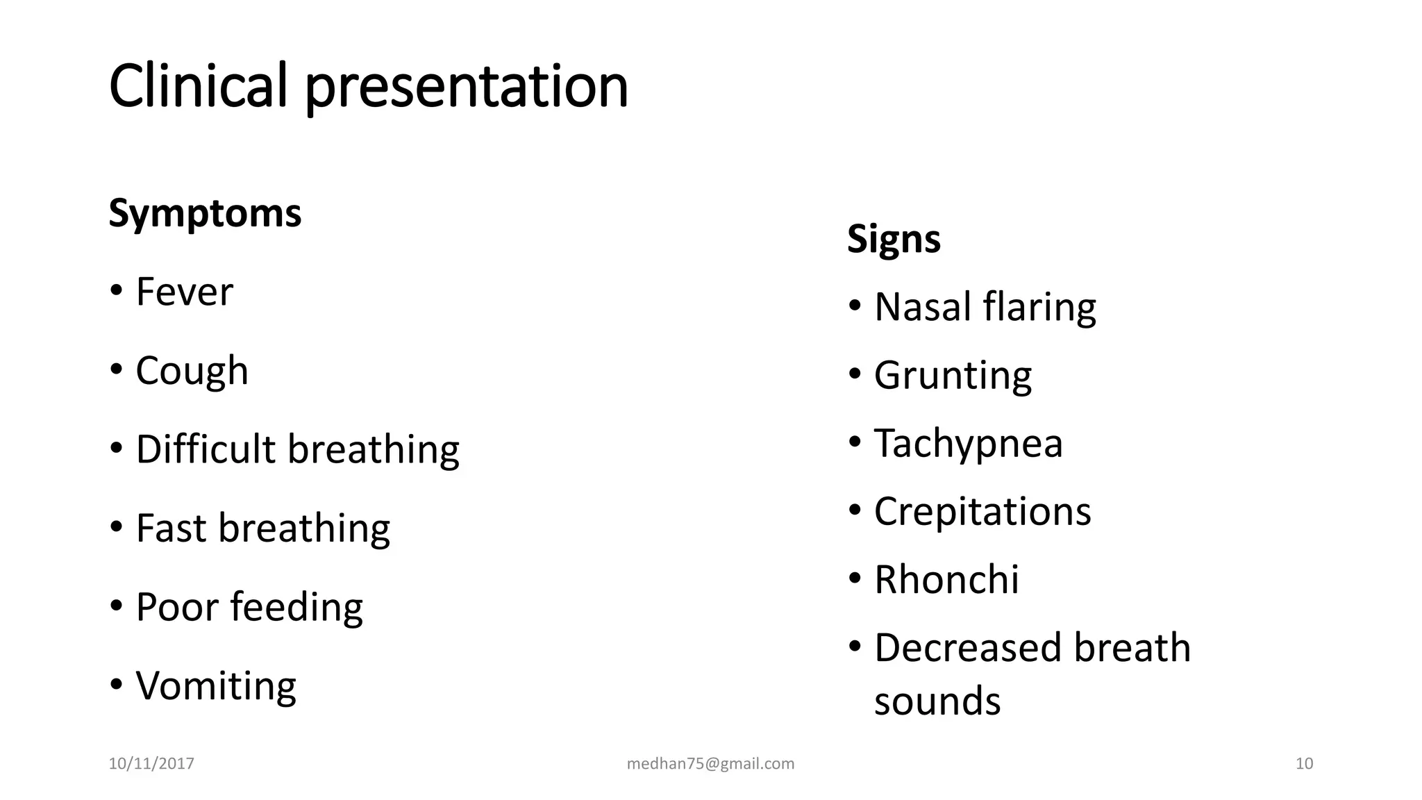 Pneumonia, paediatric perspective | PPTX