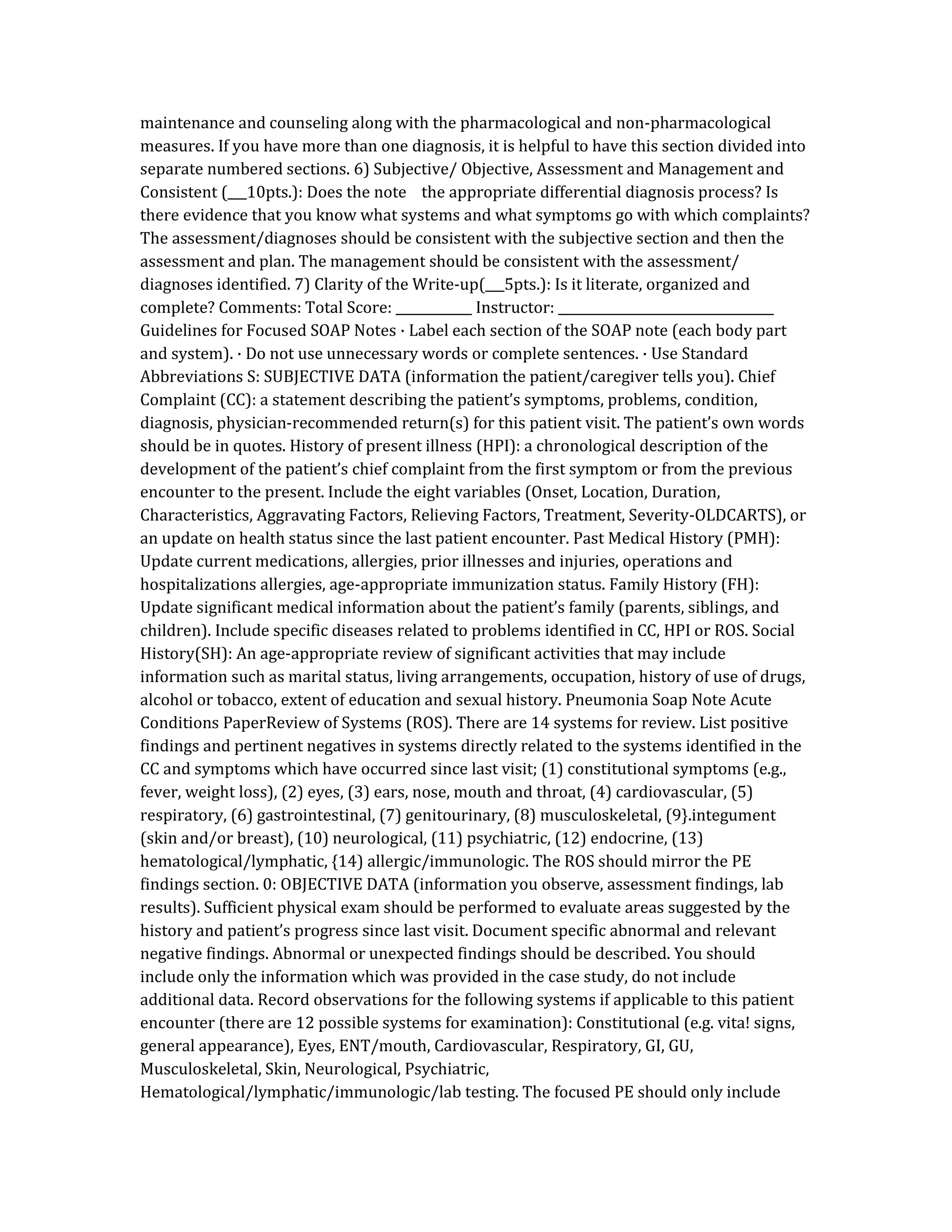 Pneumonia Soap Note Acute Conditions Paper.pdf | Lung and Respiratory ...