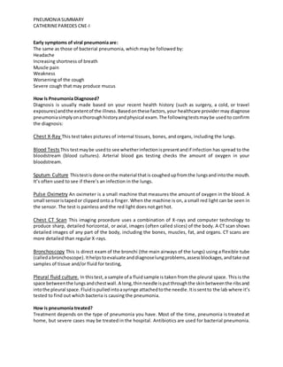 Pneumonia summary | PDF