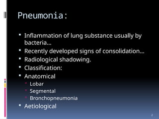 Pneumonia, a respiratory disorder, lungs disease | PPTX