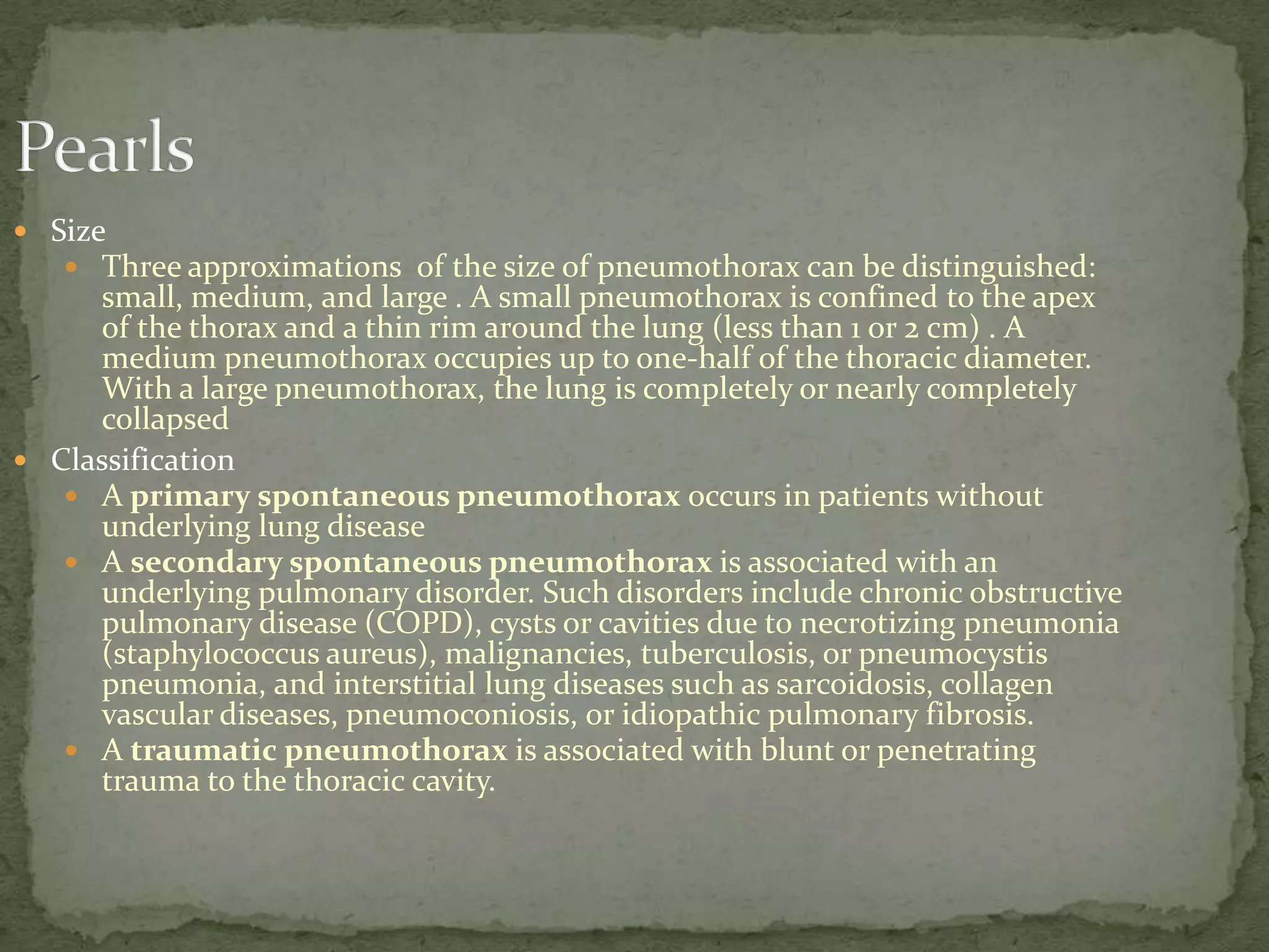 Pneumothorax Power Point | PPTX