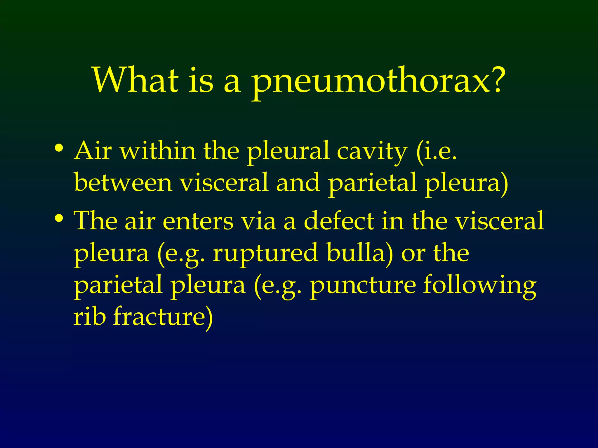 Pneumothorax | PPT