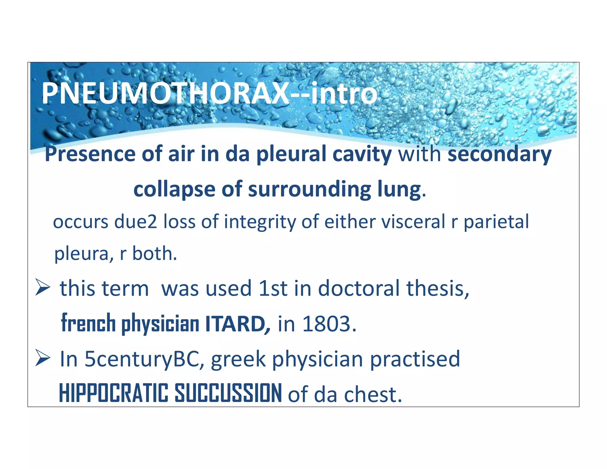 Pneumothorax ..jack