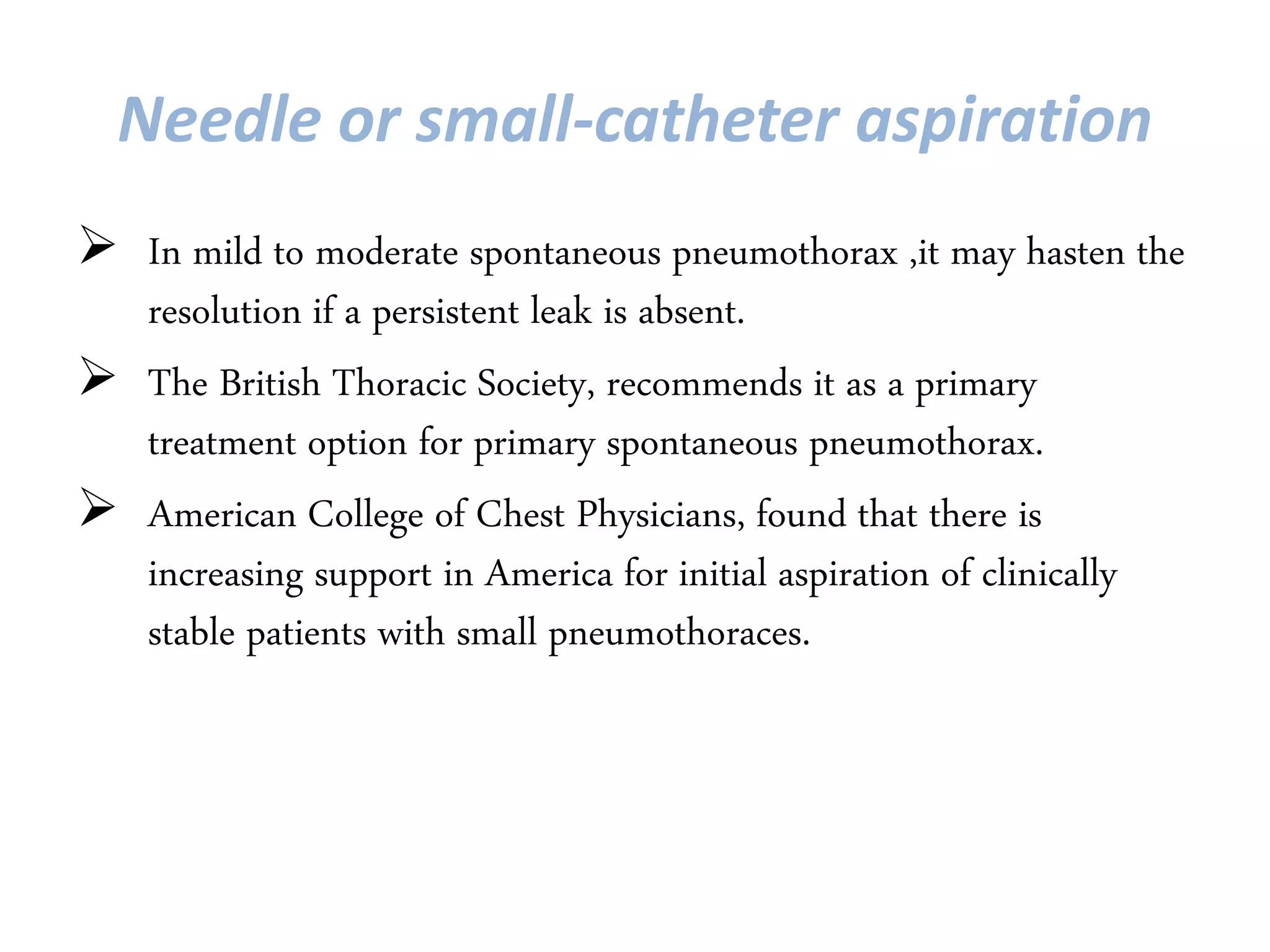 Pneumothorax (surgical management) | PPTX