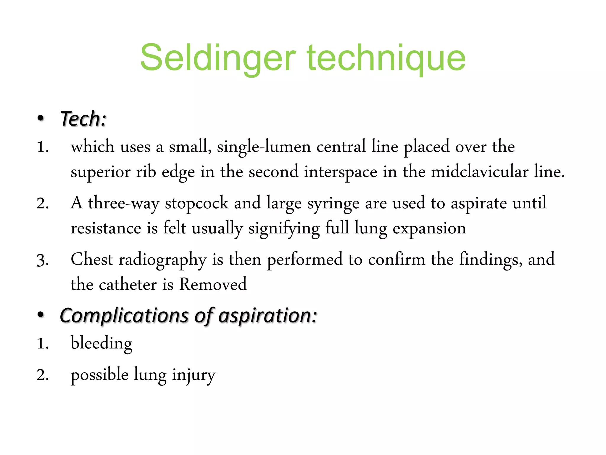 Pneumothorax (surgical management) | PPTX