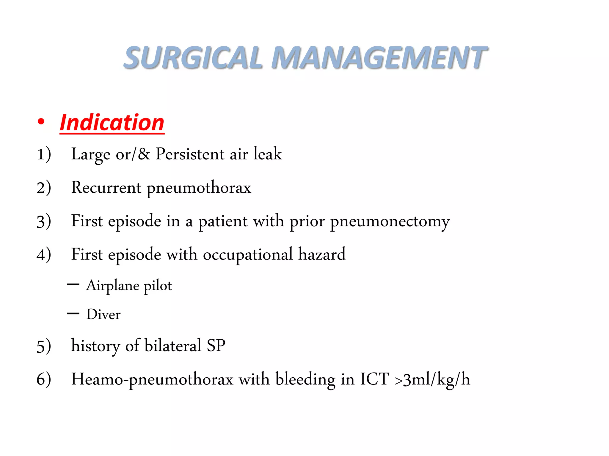 Pneumothorax (surgical management) | PPTX