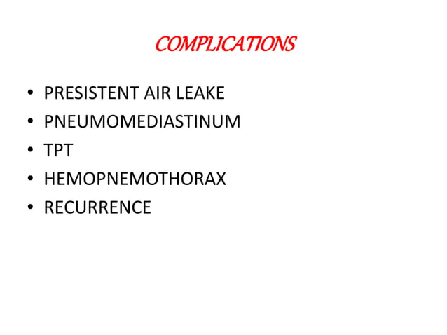 Pneumothorax (surgical management) | PPTX | Lung and Respiratory Health ...